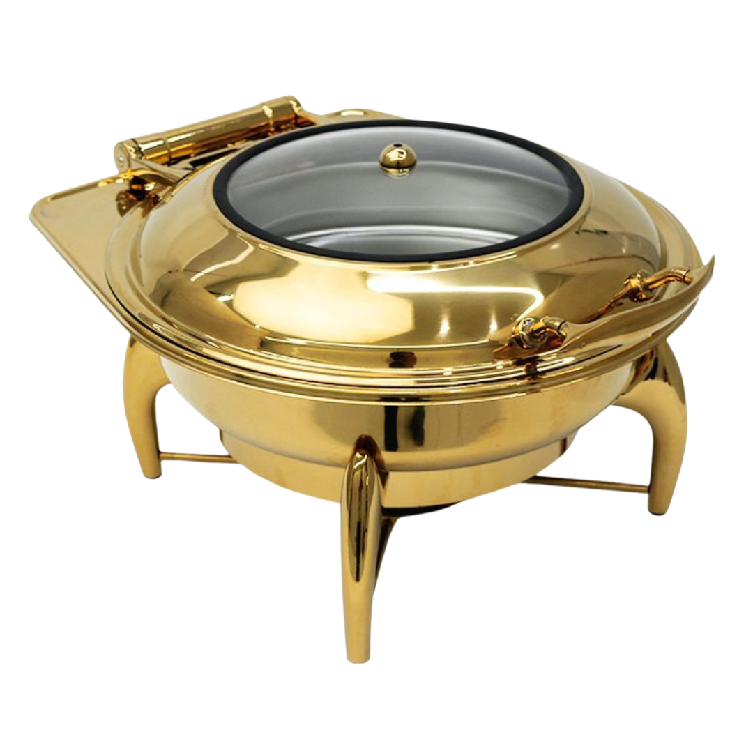 Luxury Dining Line - Round Chafing Dish - Gold - 6L – Chef's Choice ...